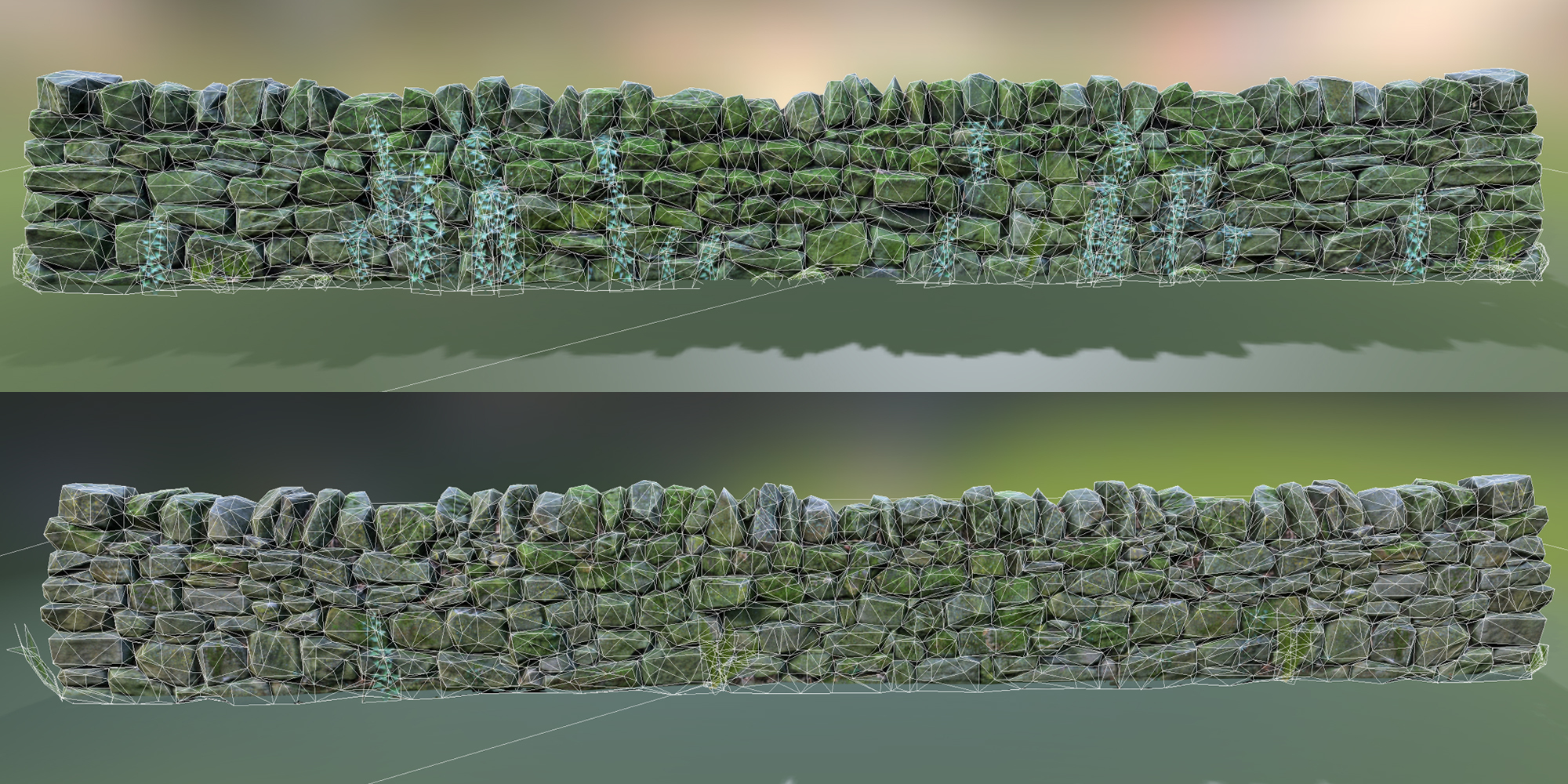 photorealistic stone wall 3d model