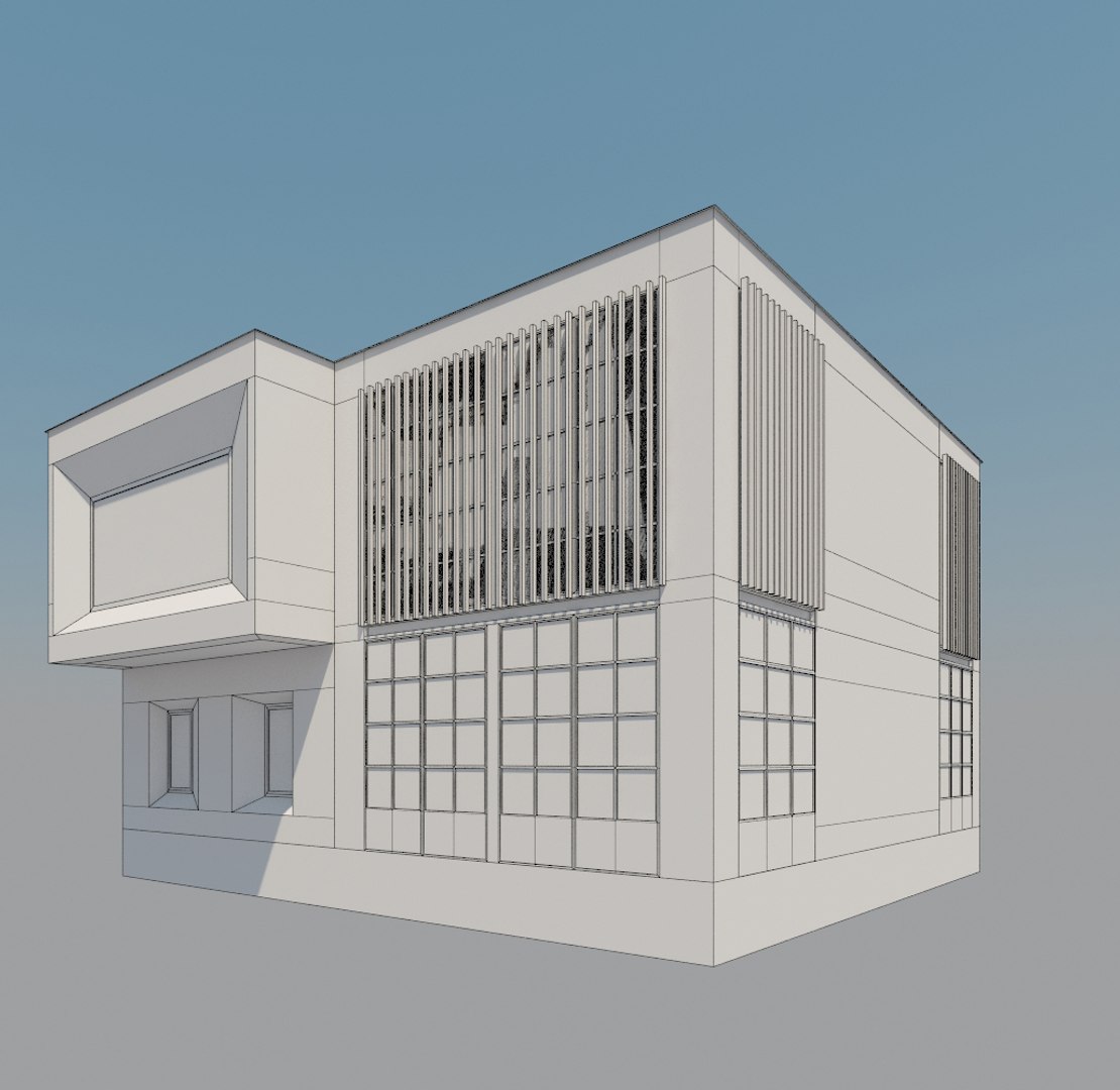 Optimized Small Office Building 3d Obj