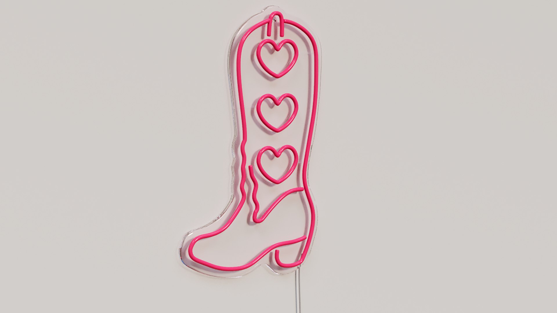 Cowgirl Boot Neon Sign model - TurboSquid 2132835
