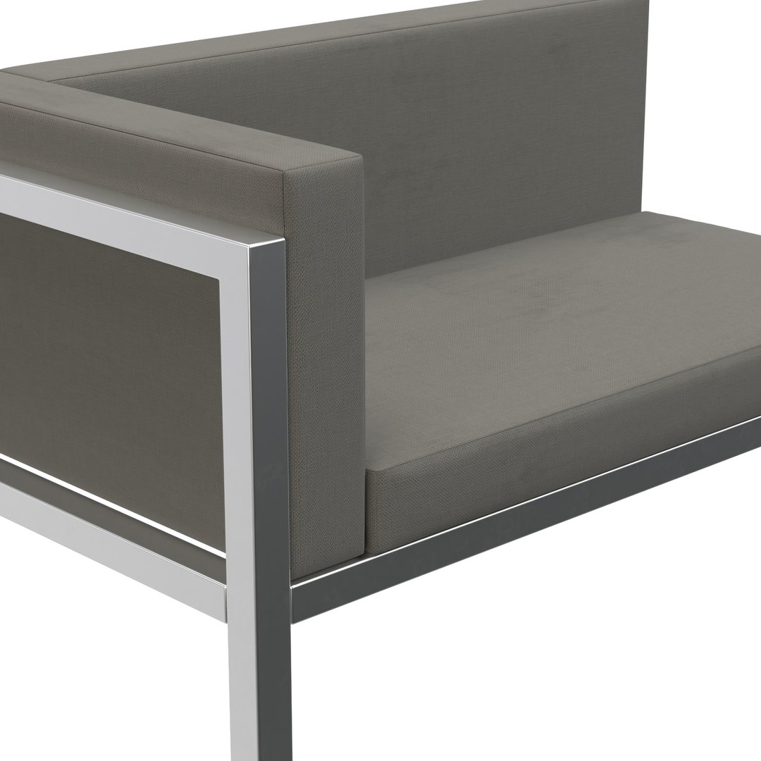 3D Model Metal Base And Upholstred Seat Sectional Sofa PBR - TurboSquid ...