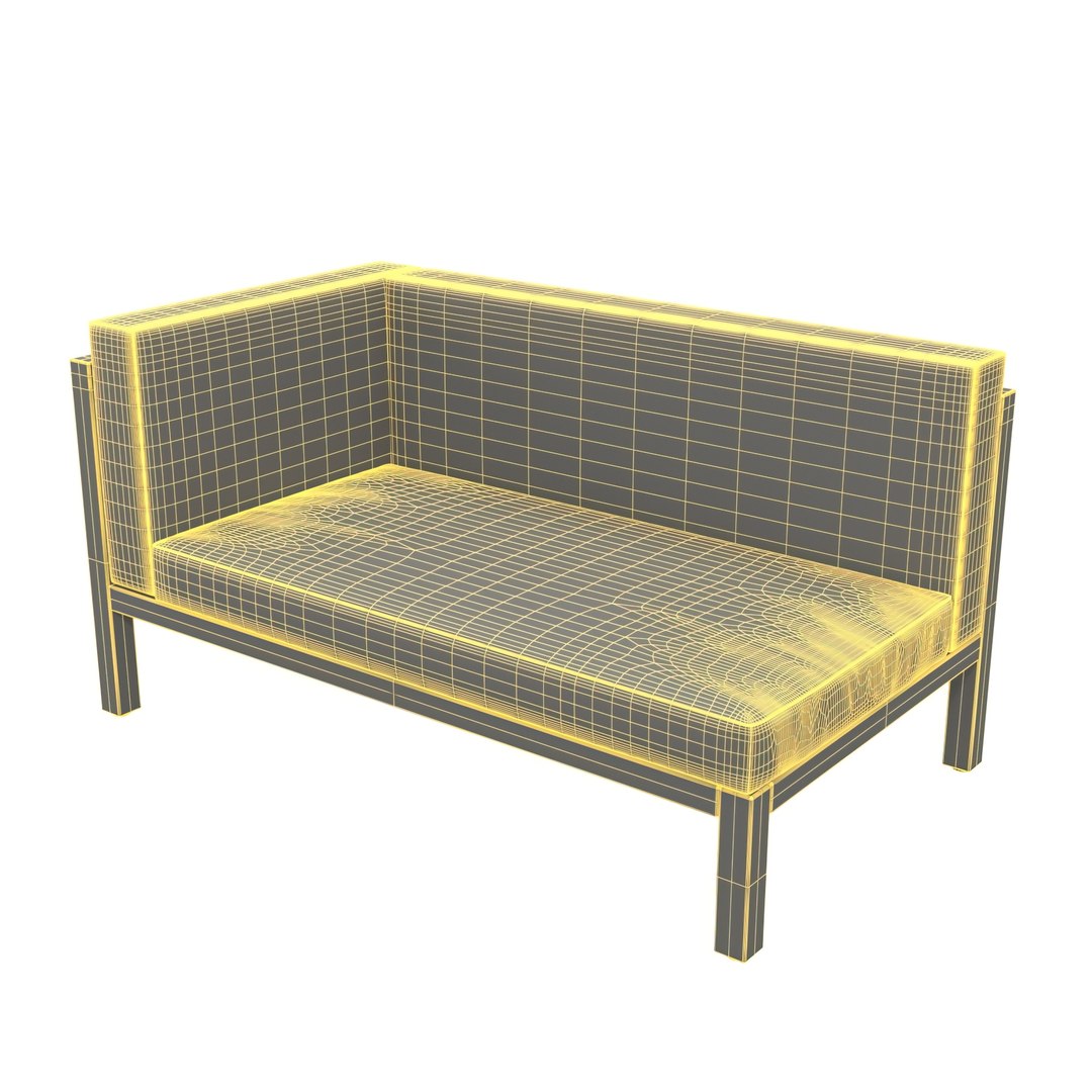 3D Model Metal Base And Upholstred Seat Sectional Sofa PBR - TurboSquid ...