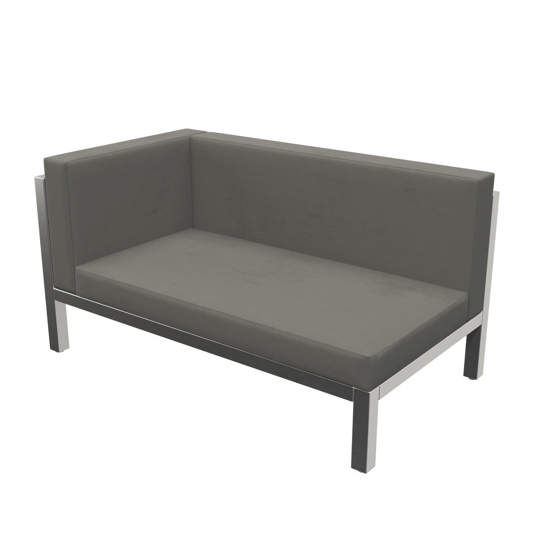 3D Model Metal Base And Upholstred Seat Sectional Sofa PBR - TurboSquid ...