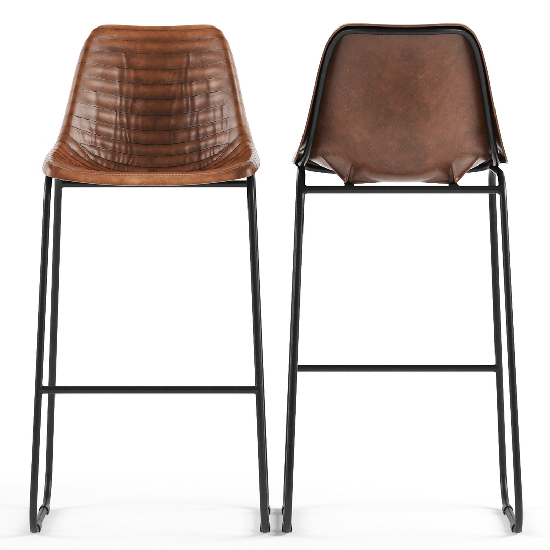 Roadhouse bar stool ribbed 3D model - TurboSquid 1385227