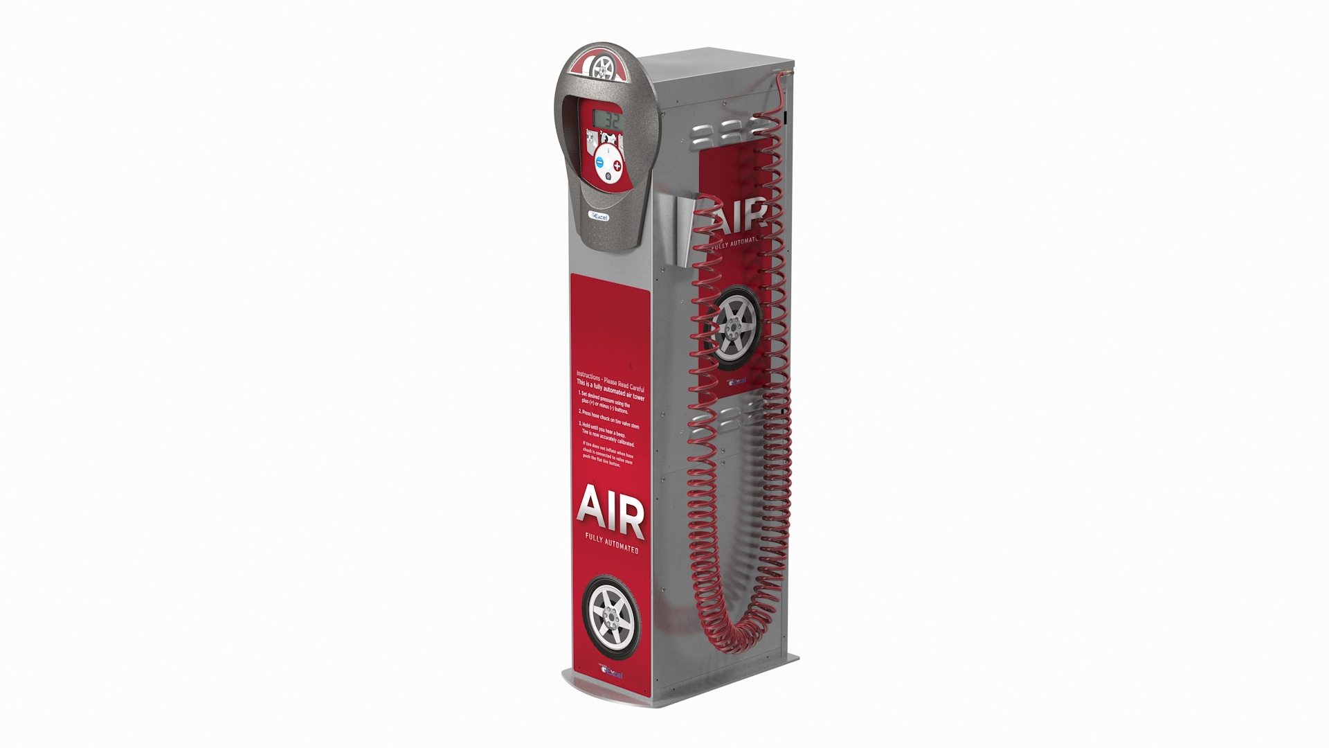 Self Service Tire Air Station Red model - TurboSquid 1951113