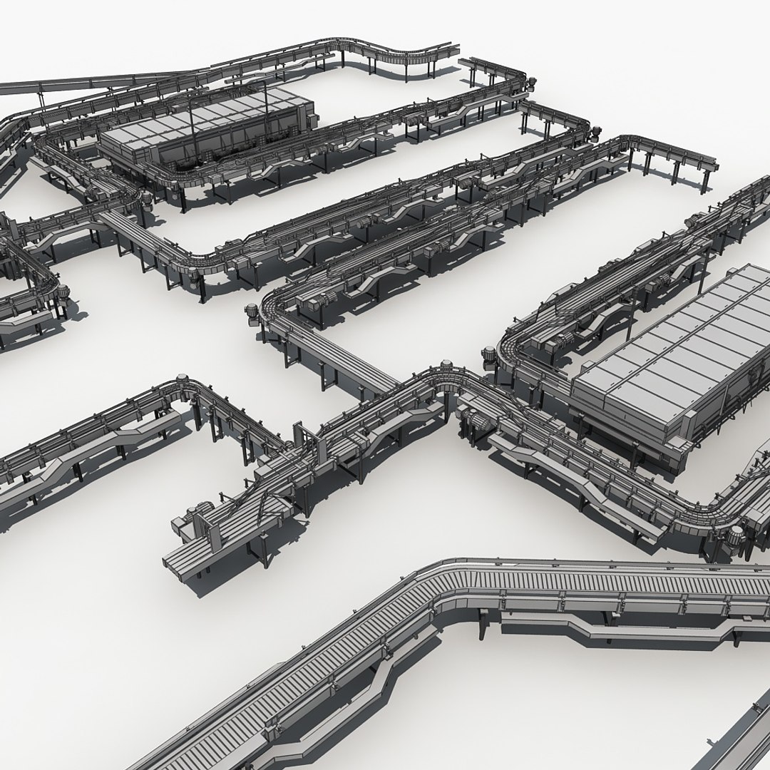 3D Model Conveyor Warehouse Industrial - TurboSquid 1372414