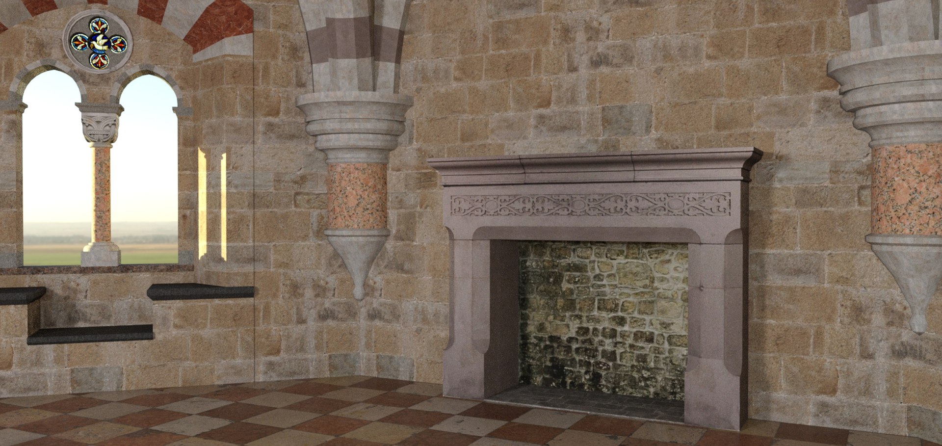 Room castle romanesque 3D model - TurboSquid 1677274