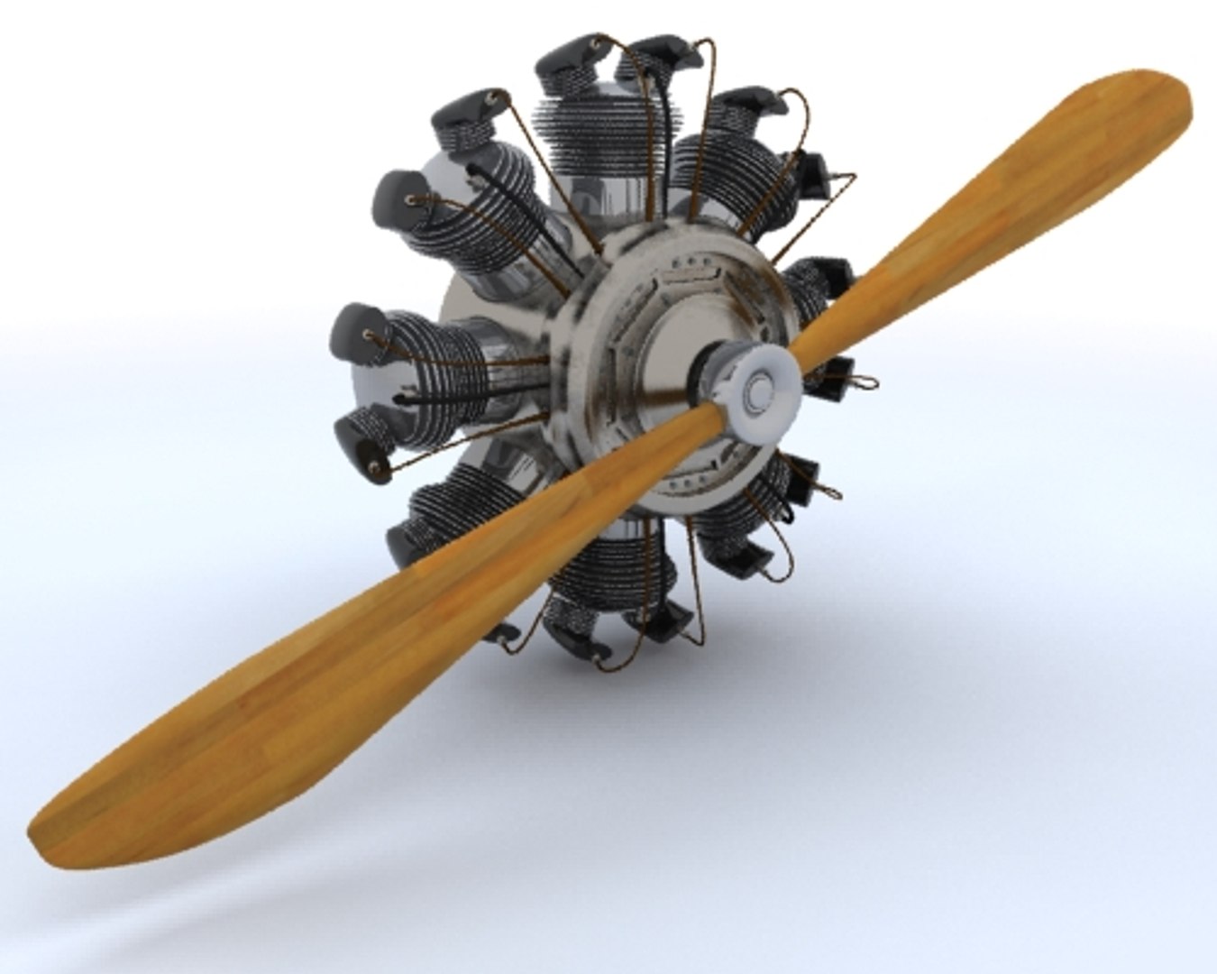 3ds Max Biplane Engine