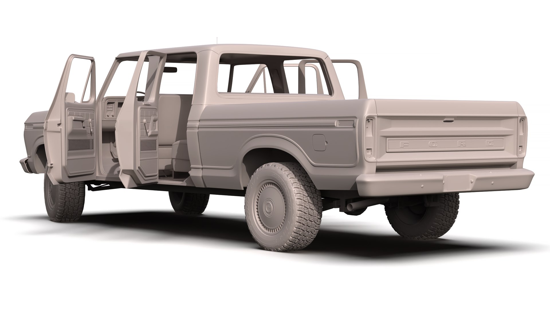 3D Ford F250 Crew Cab 1973 - 1979 - TurboSquid 1783342
