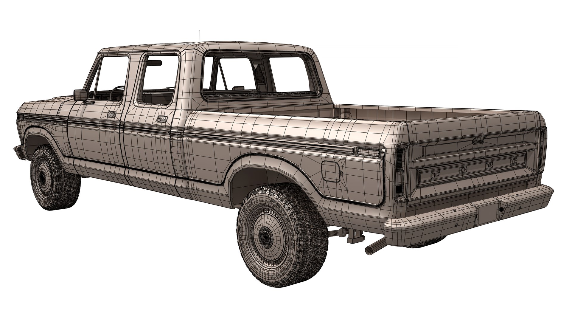 3D Ford F250 Crew Cab 1973 - 1979 - TurboSquid 1783342