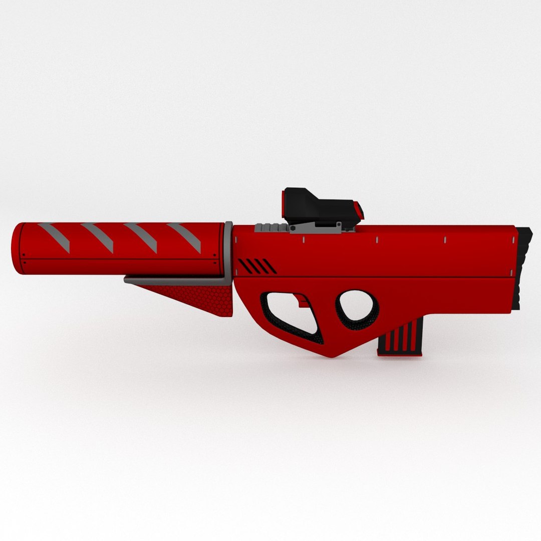 Futuristic Rifle Suppressor Max