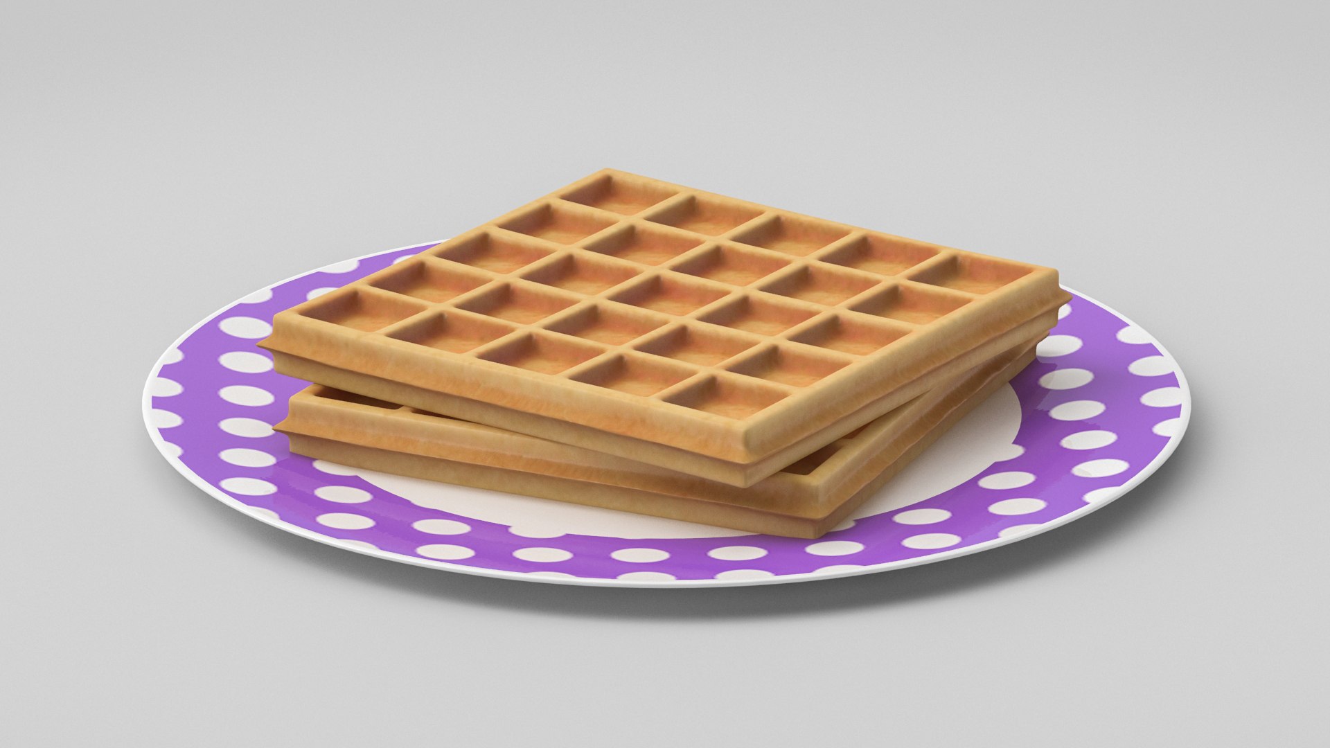 3D Waffle Plate - TurboSquid 1665654