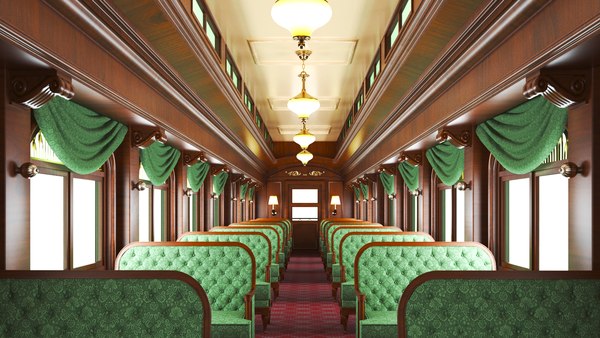 modelo 3d Tren de vapor completo y detallado con interior (1 ...