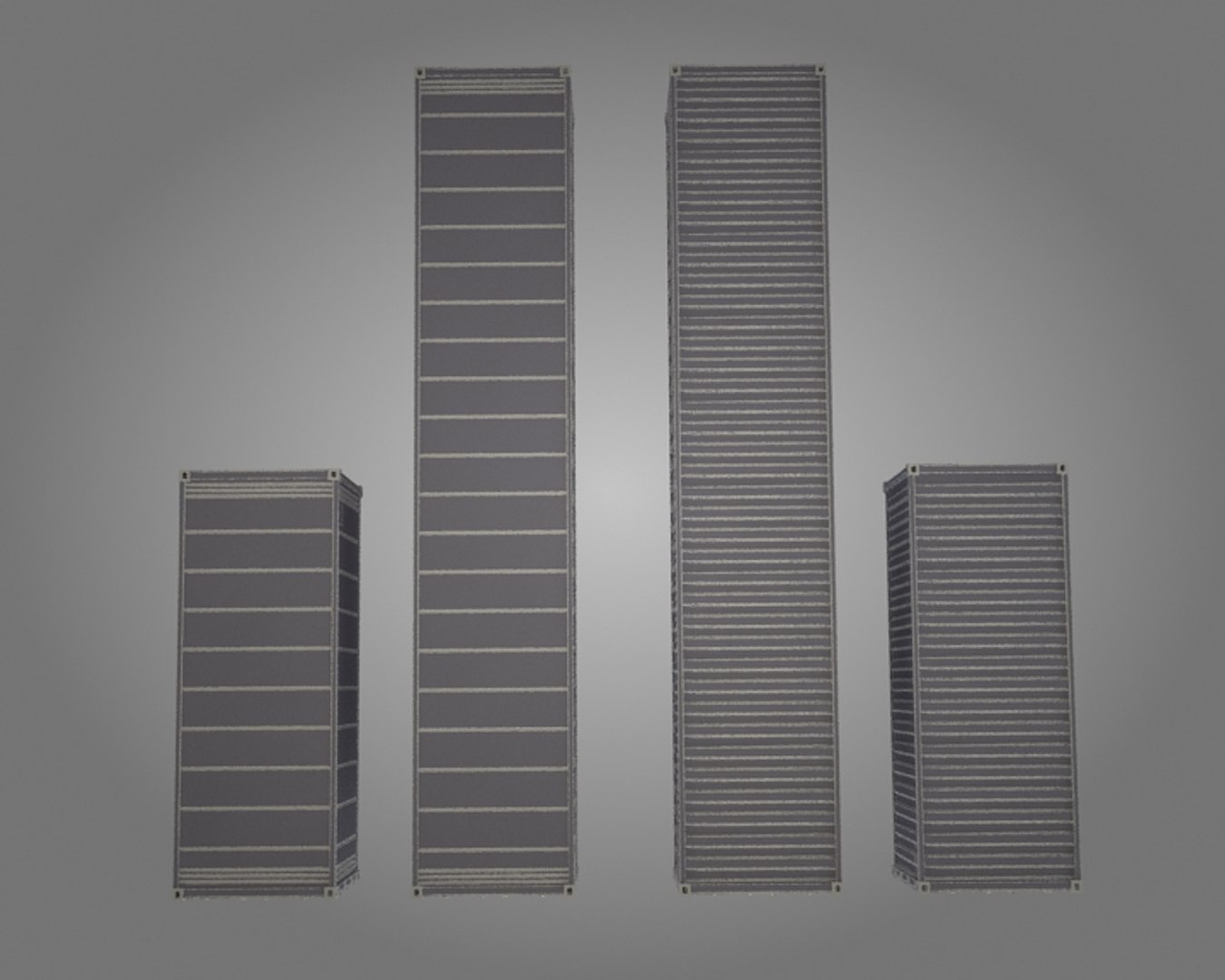 containers sets modeled 3d 3ds