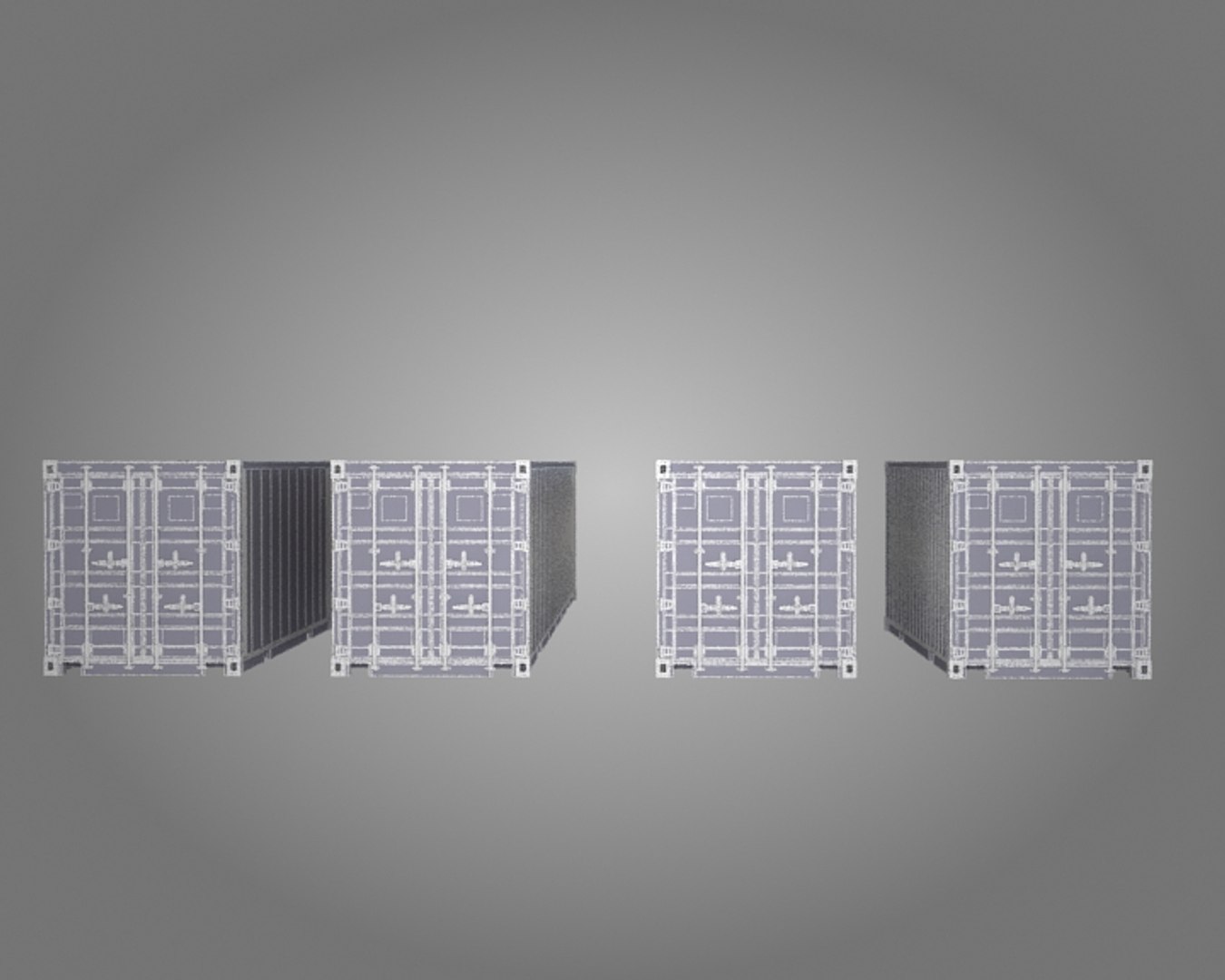containers sets modeled 3d 3ds