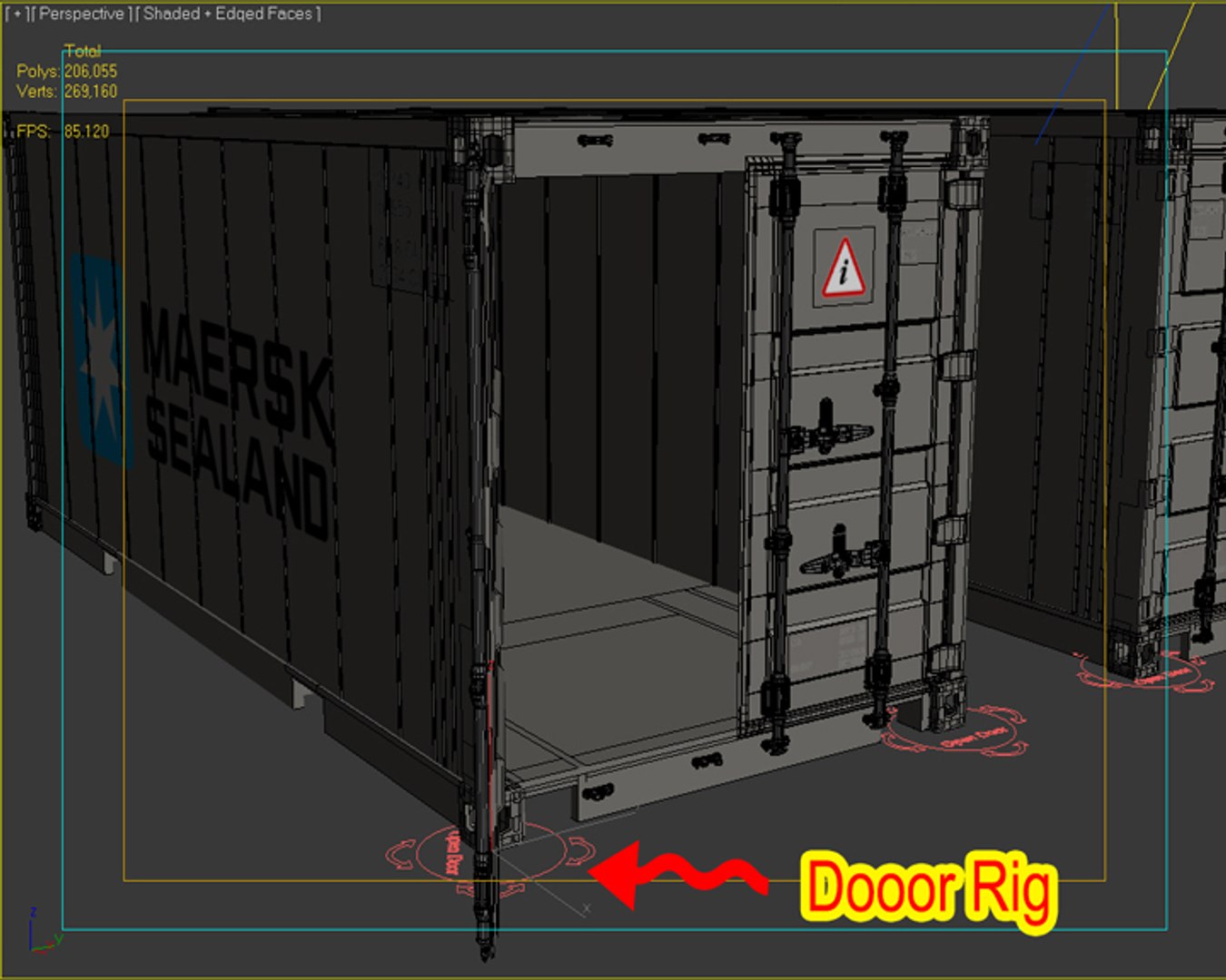 containers sets modeled 3d 3ds