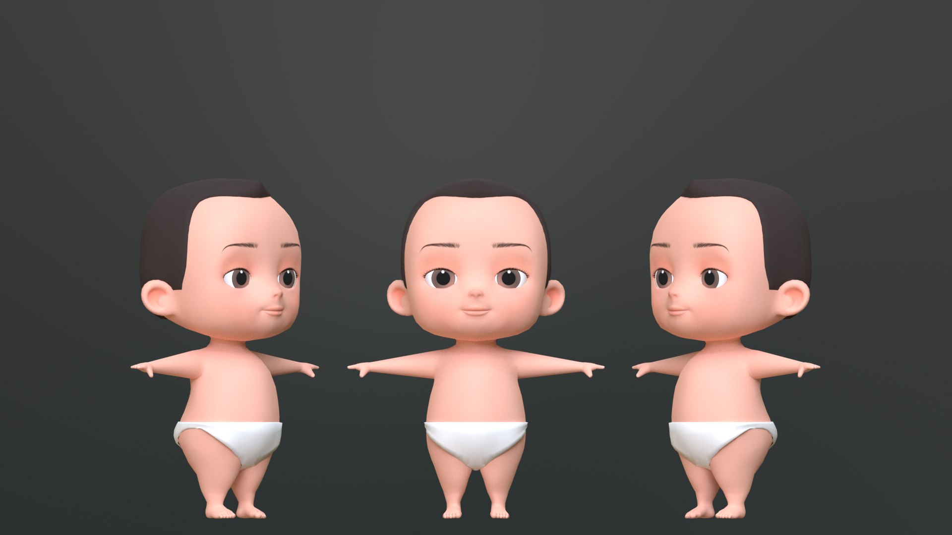 Cartoon Baby Character 3D Model - TurboSquid 2261904