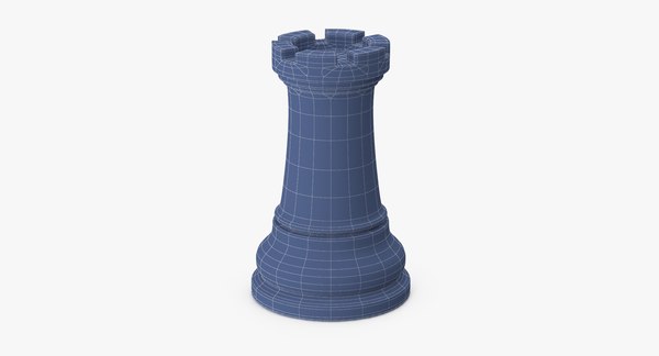 chess pieces rook white 3d obj