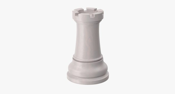 chess pieces rook white 3d obj