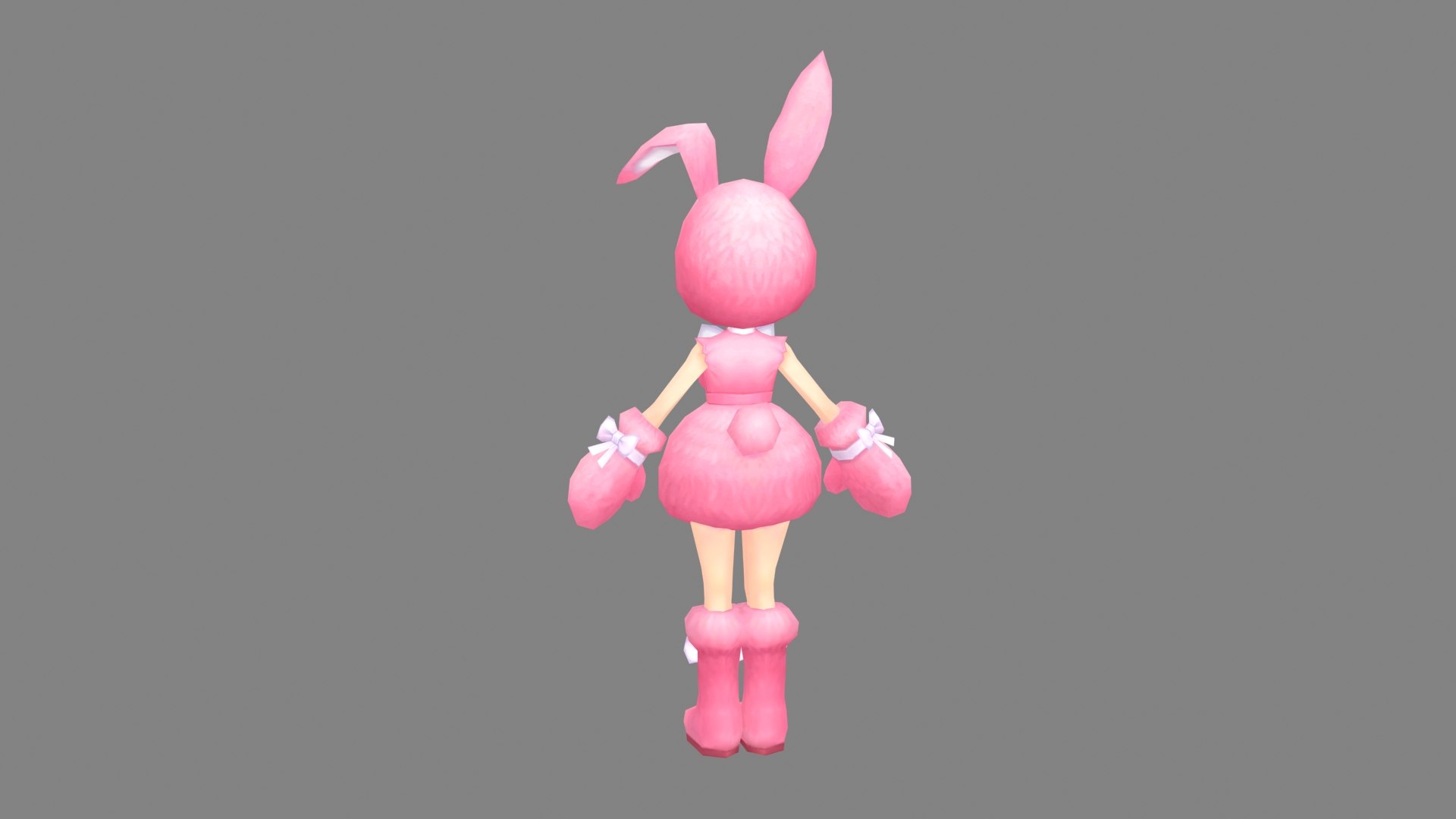 Cartoon Pink Rabbit Costume - Girl 3D Model - TurboSquid 2108243