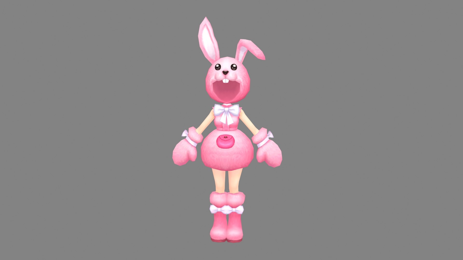 Cartoon Pink Rabbit Costume - Girl 3D Model - TurboSquid 2108243