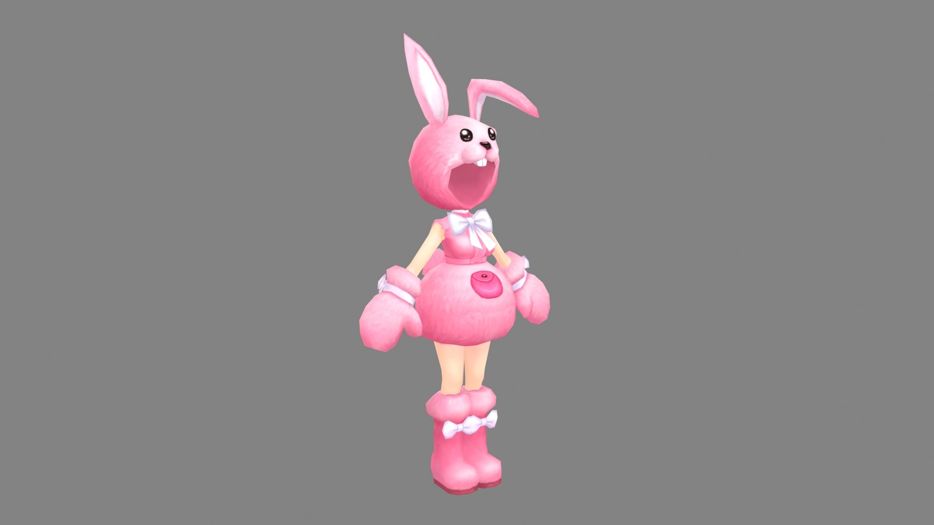 Cartoon Pink Rabbit Costume - Girl 3D Model - TurboSquid 2108243