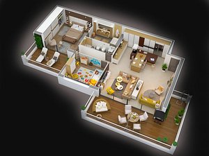 Download 3D Floor Plan Blender Models - TurboSquid