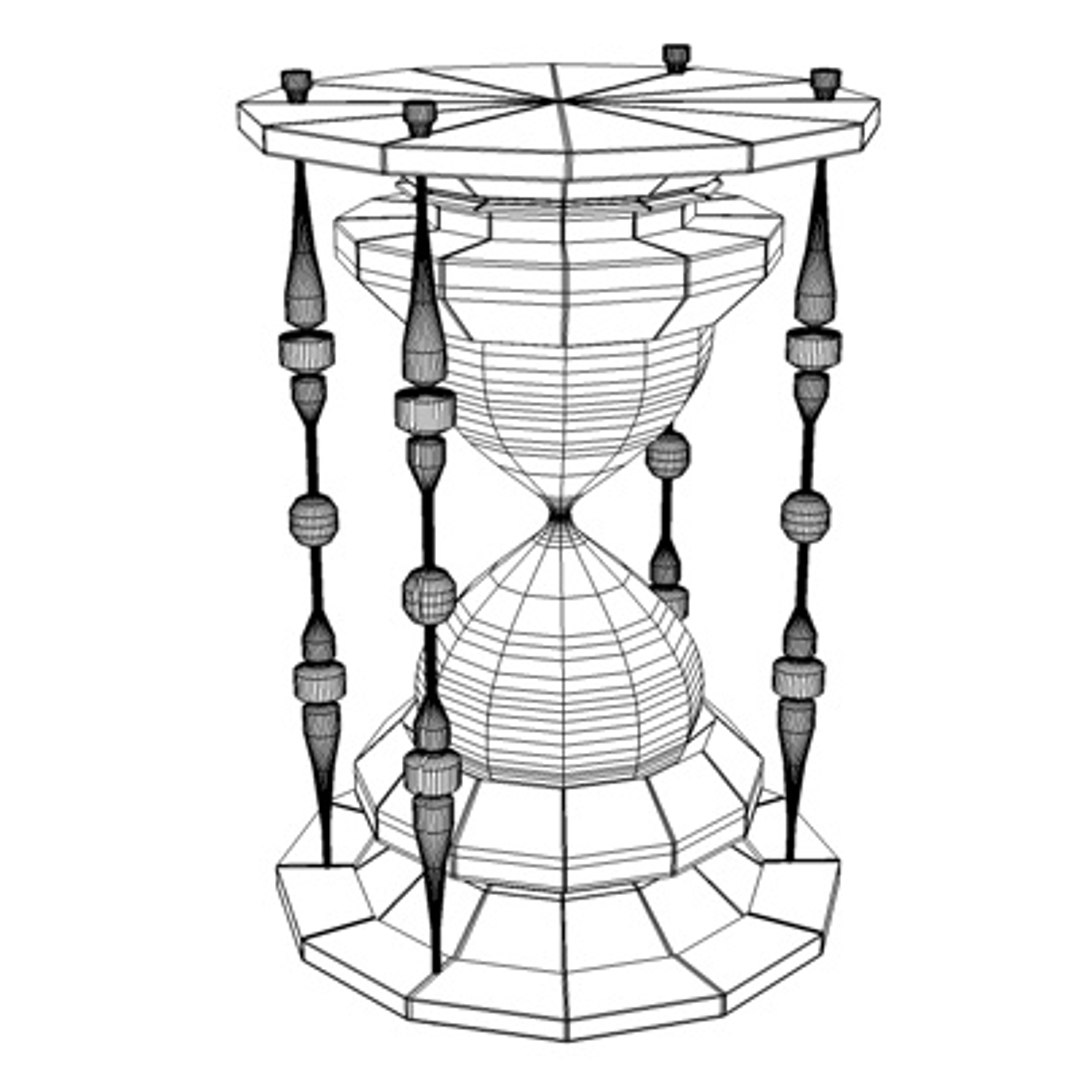 3d Hourglass Glass Model