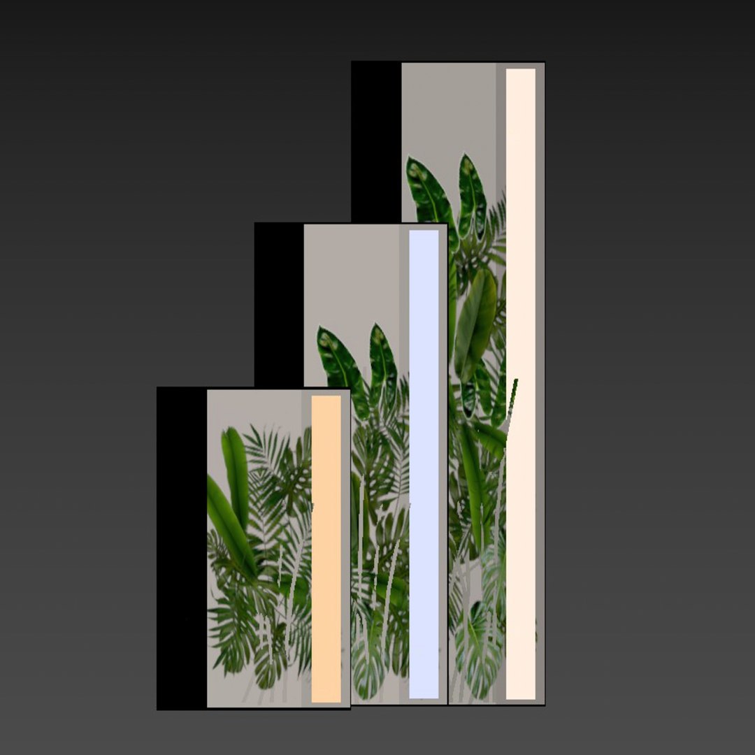 Light Box With Tropical Leaves 3D Model - TurboSquid 1915003