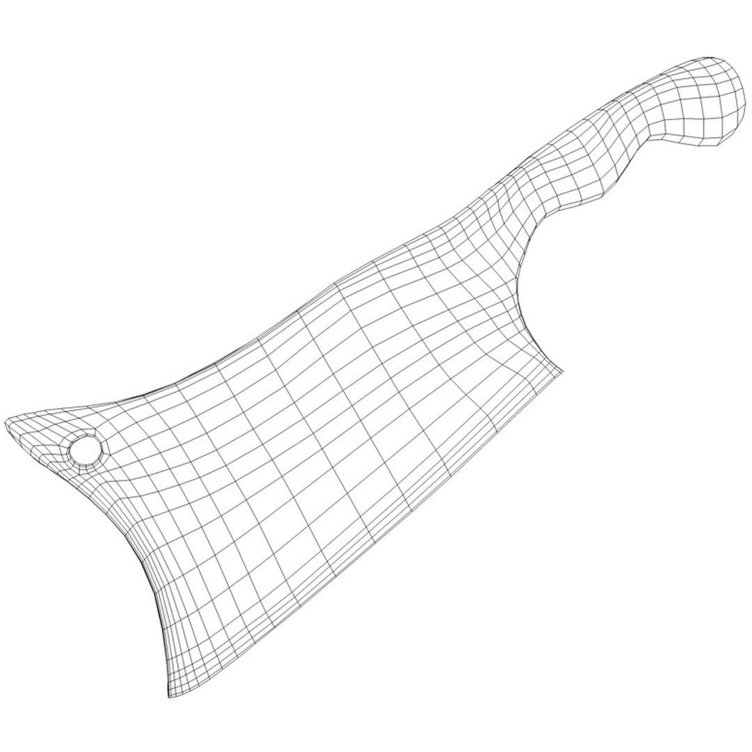 Realistic Old Hand-forged Cleaver 3ds