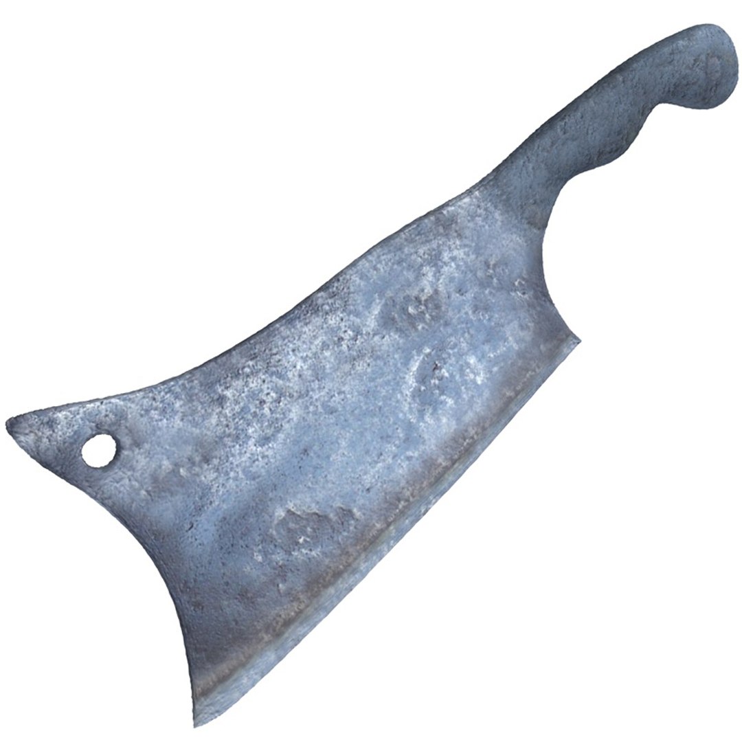 Realistic Old Hand-forged Cleaver 3ds