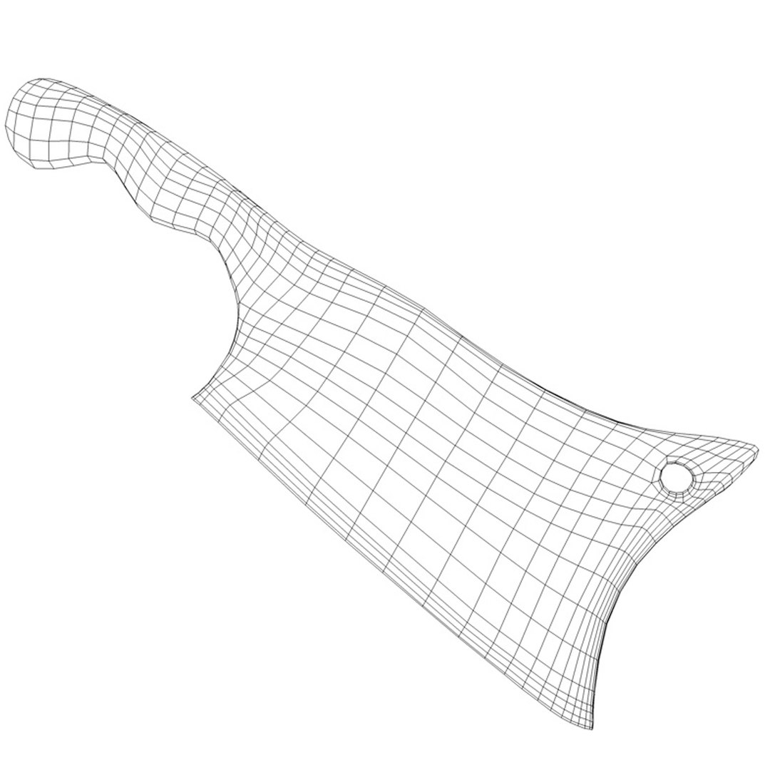 Realistic Old Hand-forged Cleaver 3ds