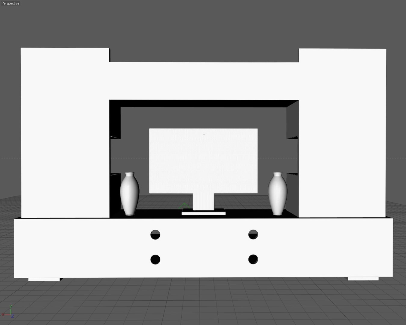 3d Tv Wall Unit Model