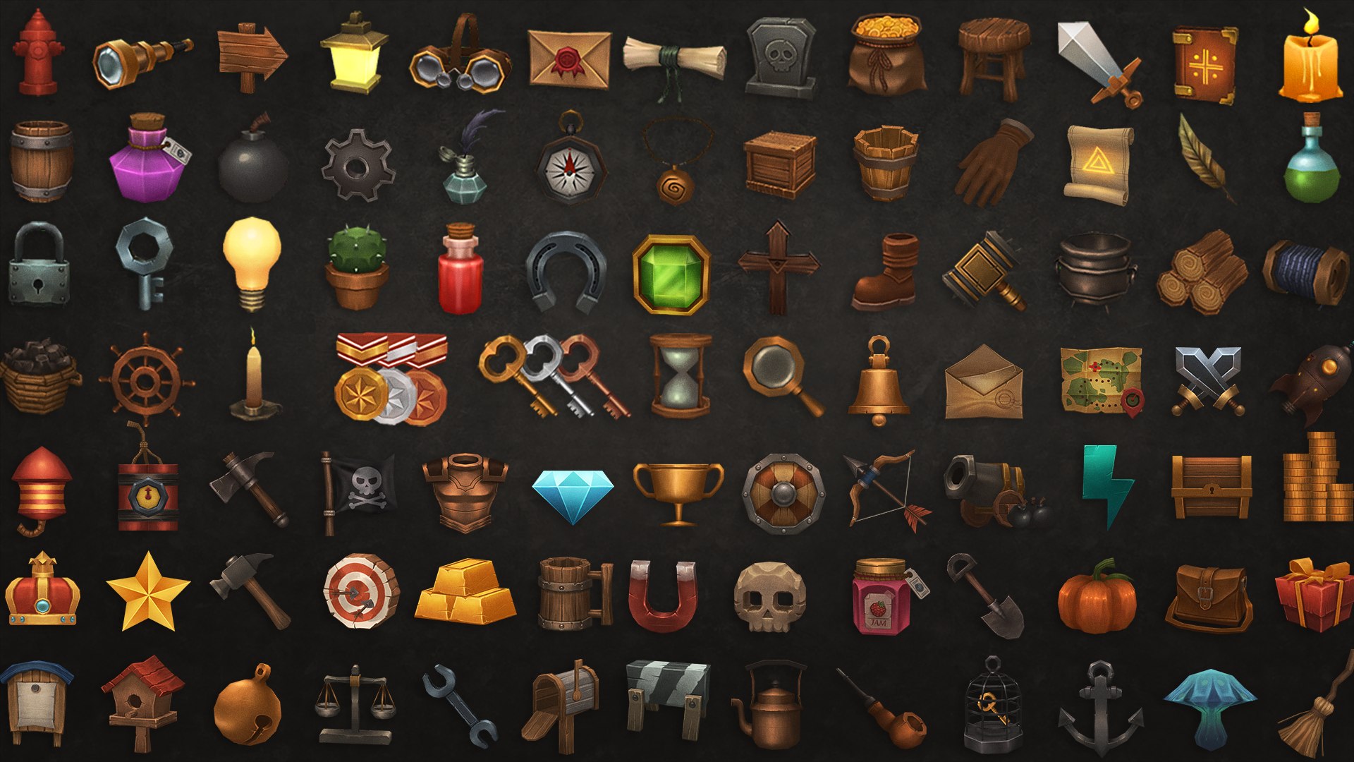 3D Prop - RPG Icons 100 Model - TurboSquid 2359659