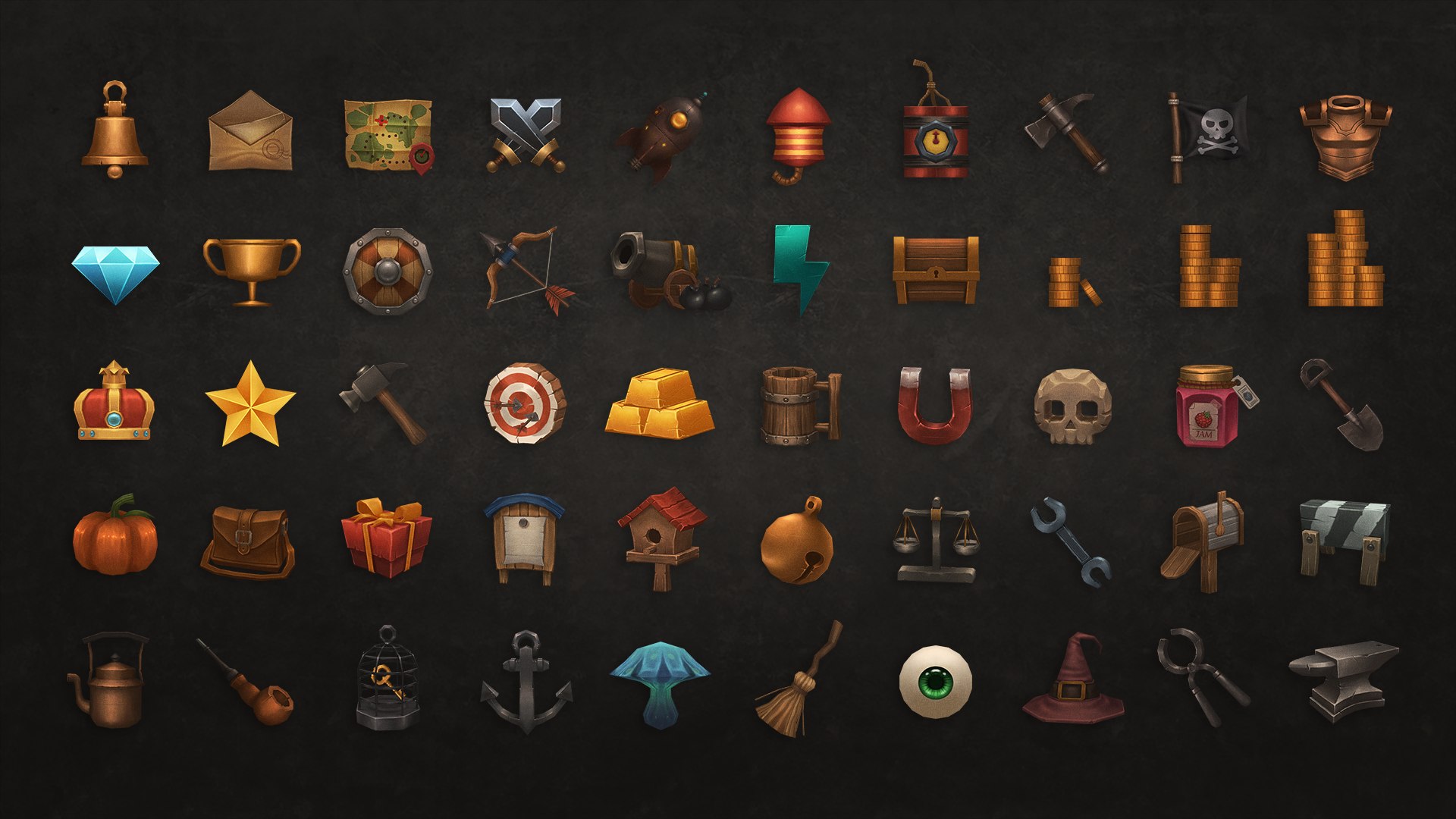 3D Prop - RPG Icons 100 Model - TurboSquid 2359659