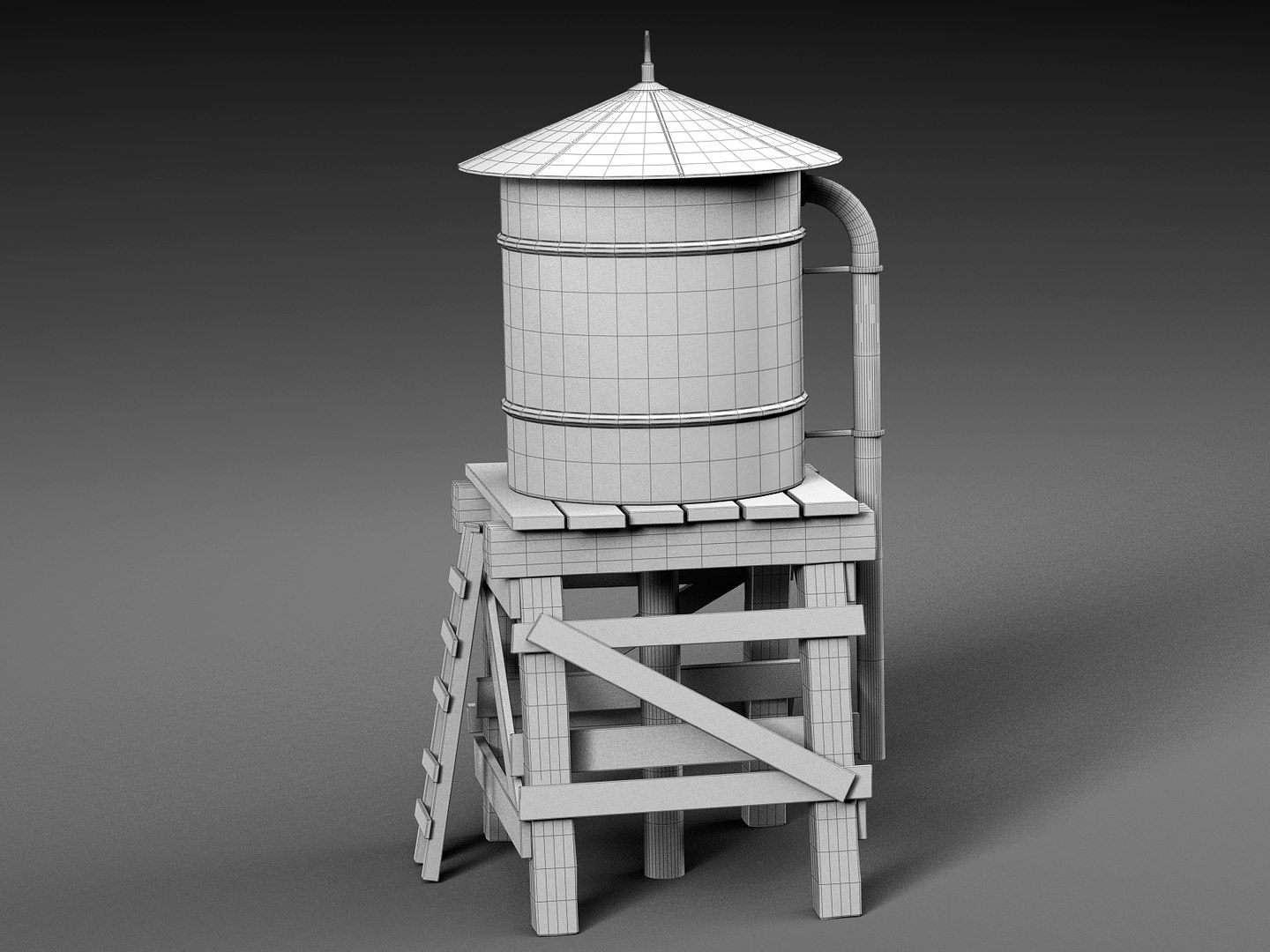 Water Tower 3D Model - TurboSquid 1280584