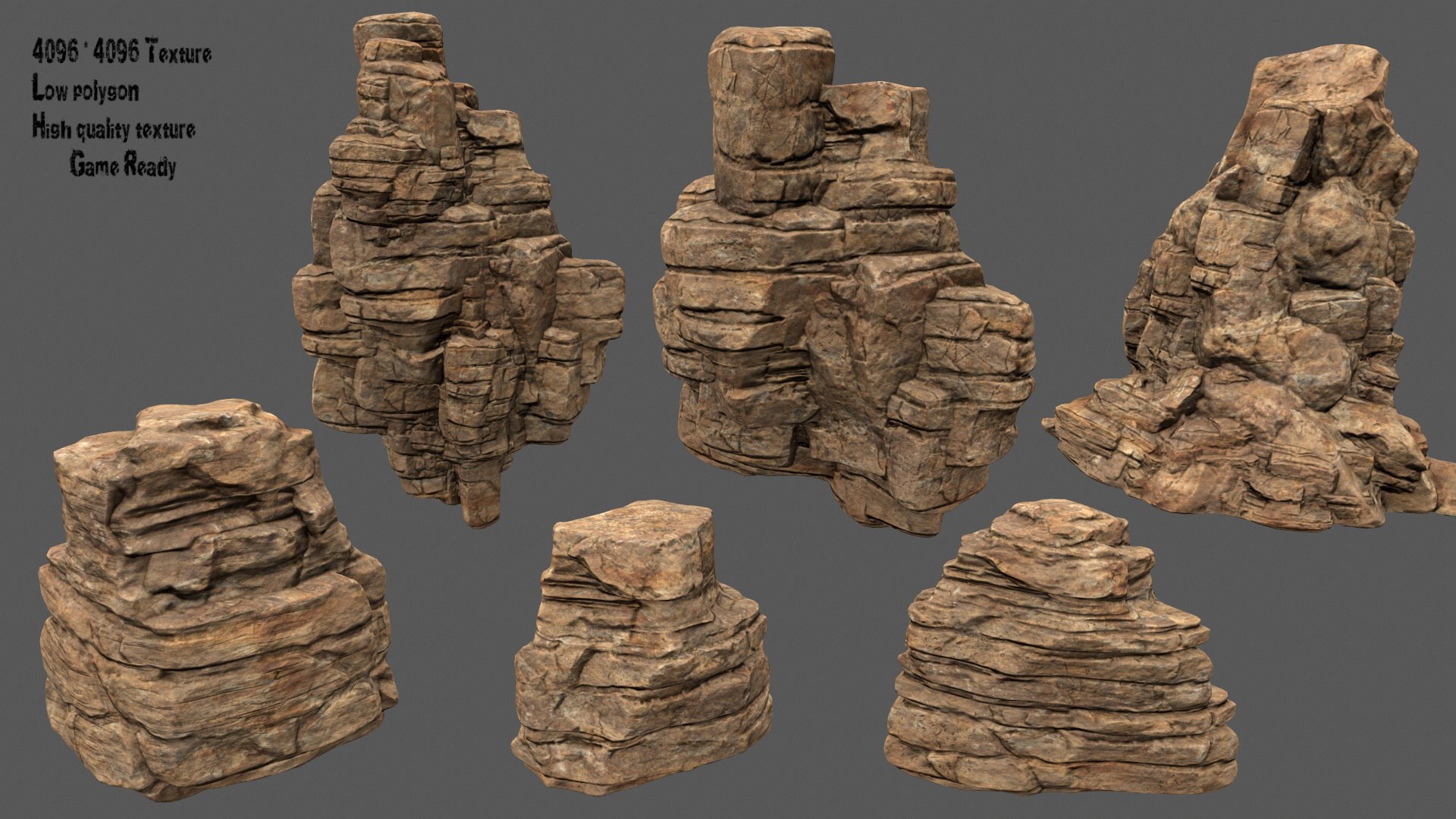 Desert rock 3D model - TurboSquid 1273588