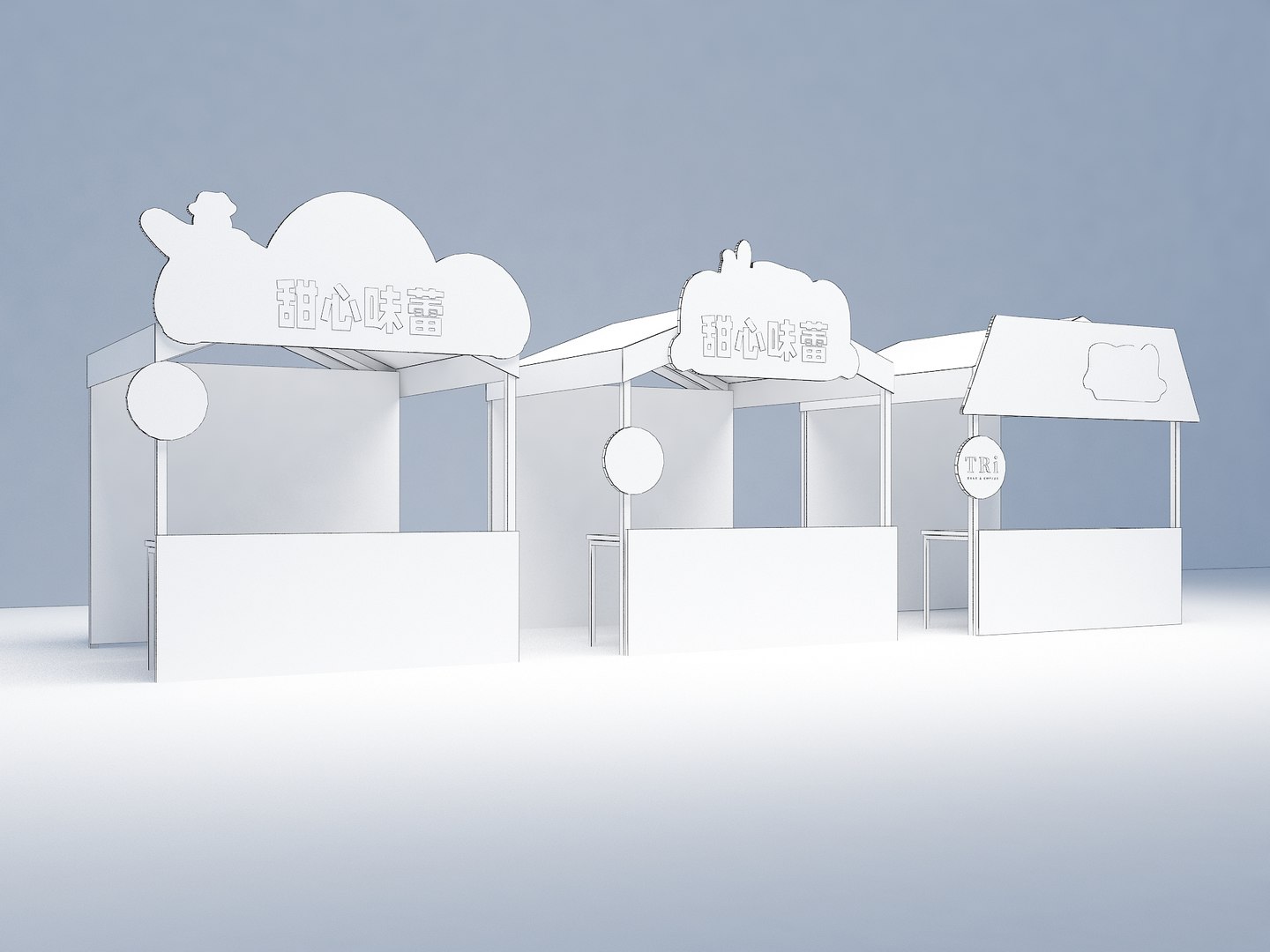 Triangle Top Market Stall Modern Multipurpose Stall Detachable Stall ...