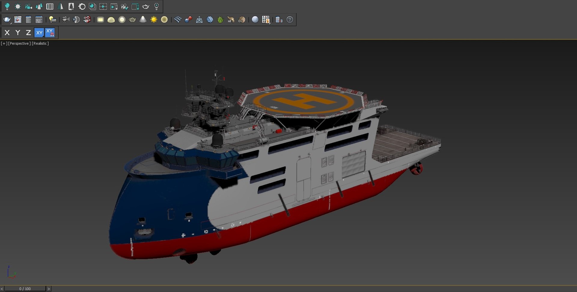 Offshore Construction Vessels Blue 3D model - TurboSquid 2149359