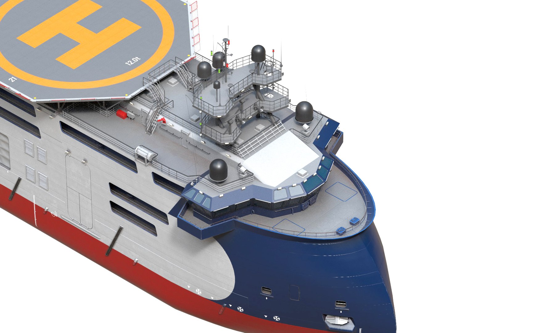 Offshore Construction Vessels Blue 3D model - TurboSquid 2149359