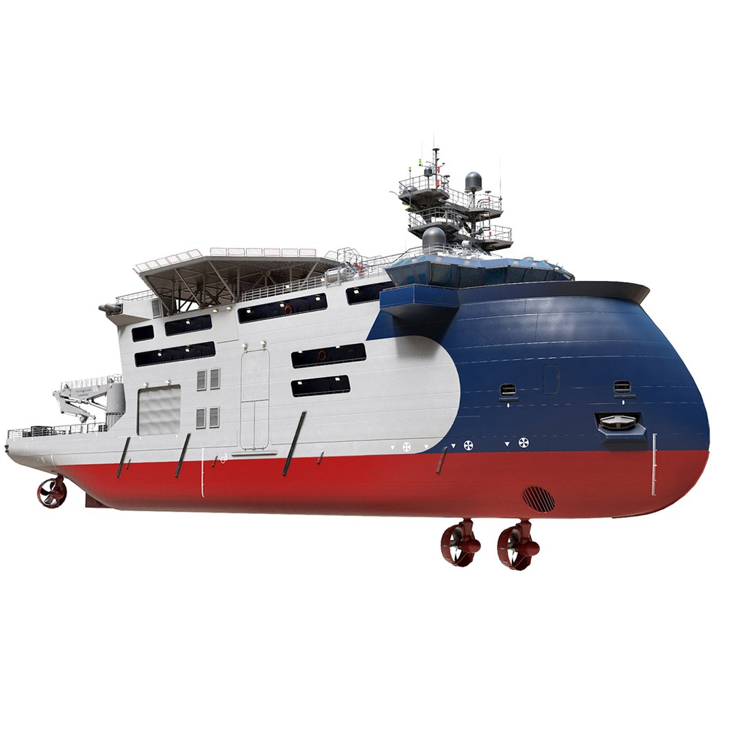 Offshore Construction Vessels Blue 3D model - TurboSquid 2149359