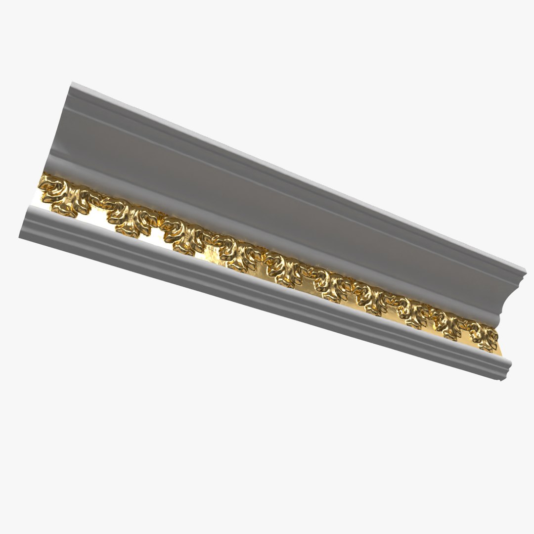 3D 3D Patterned Cornice Gypsum Plaster DK33 model - TurboSquid 1993186