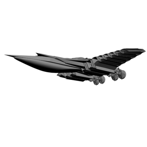 3d model futuristic fighter jet scanline