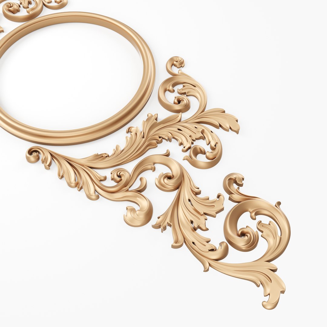 3D Round Frame With Decor Model - TurboSquid 2025761