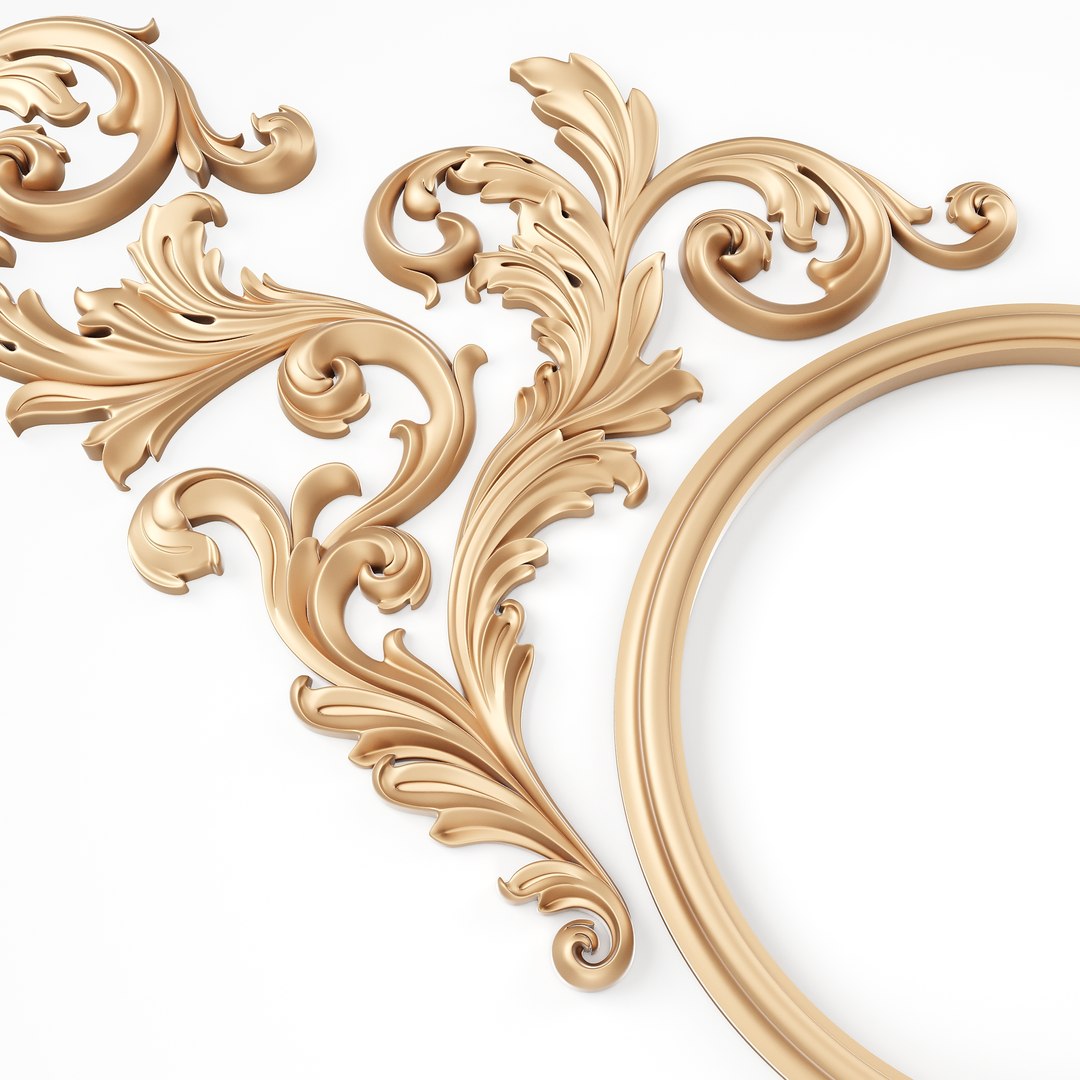 3D Round Frame With Decor Model - TurboSquid 2025761