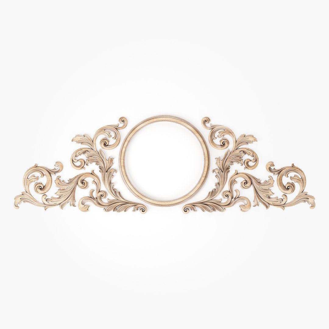 3D Round Frame With Decor Model - TurboSquid 2025761