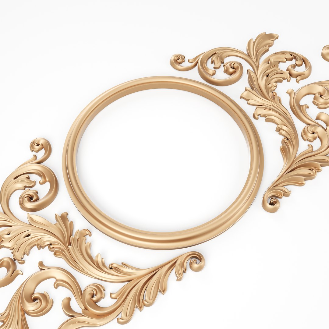 3D Round Frame With Decor Model - TurboSquid 2025761