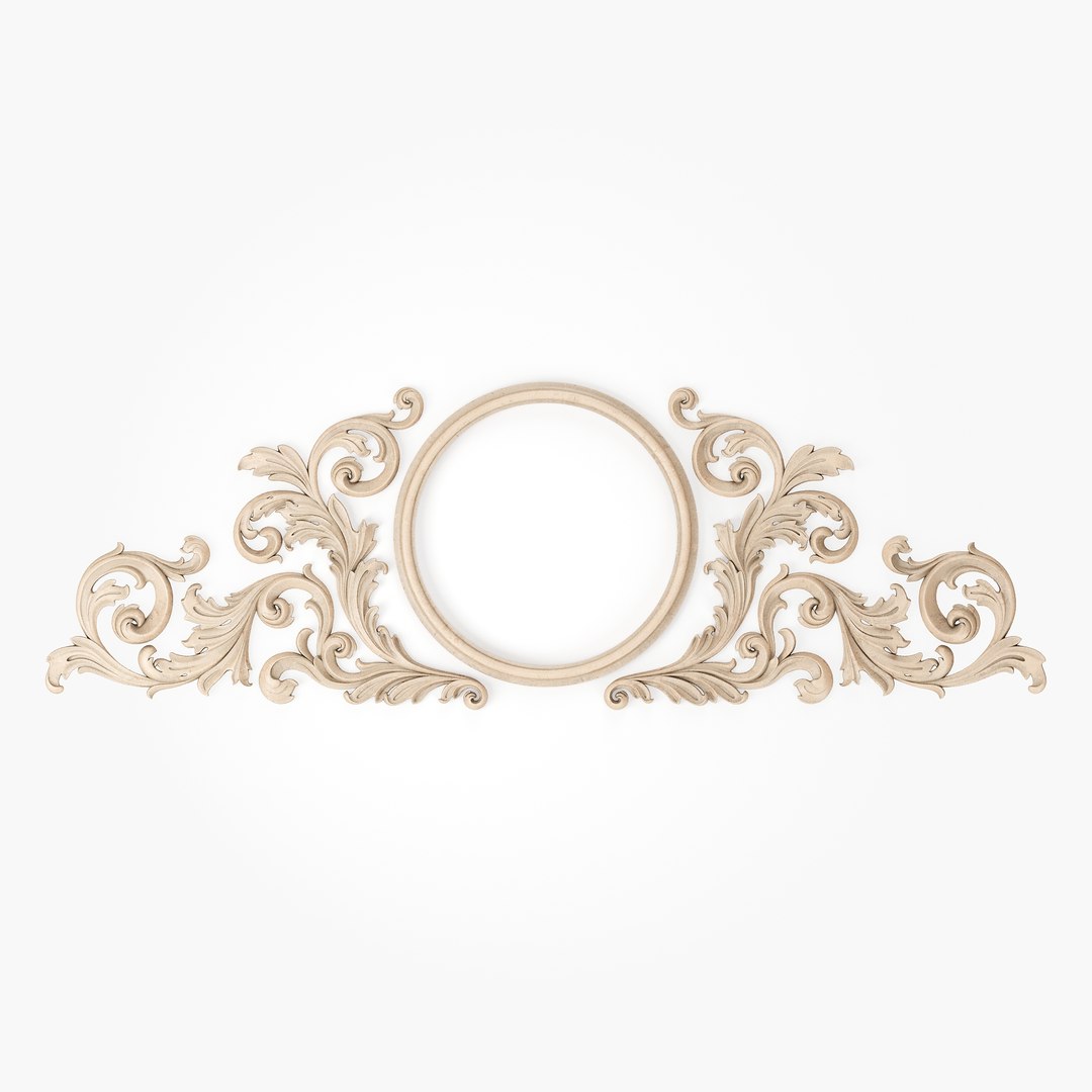 3D Round Frame With Decor Model - TurboSquid 2025761