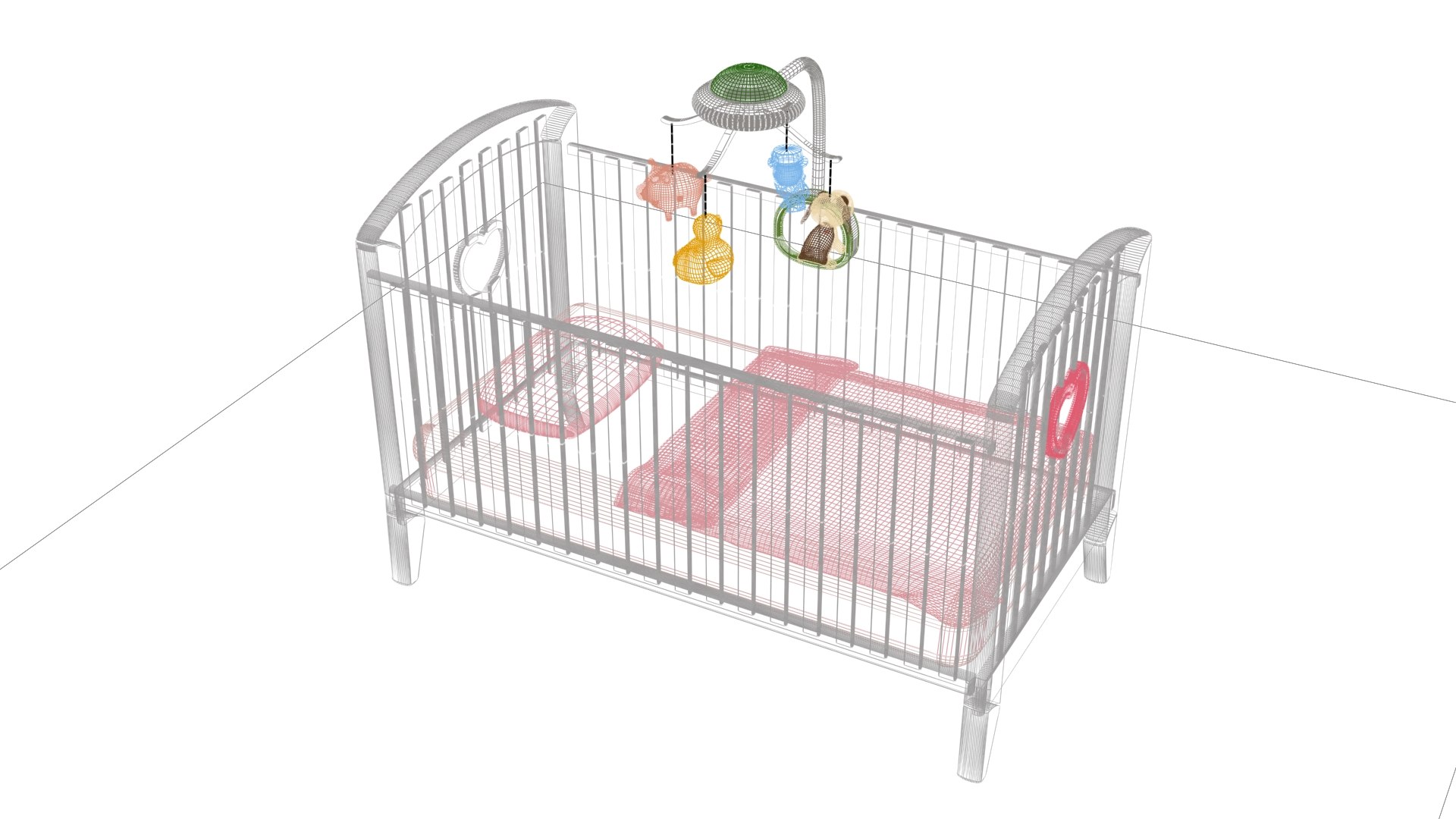 Baby Crib And Toys 3D Model - TurboSquid 2025756