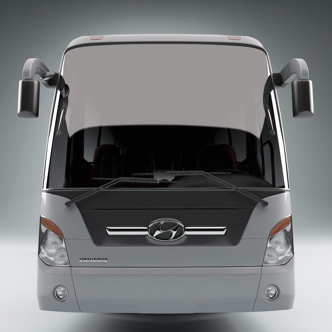 3d obj realistic bus hyundai universe