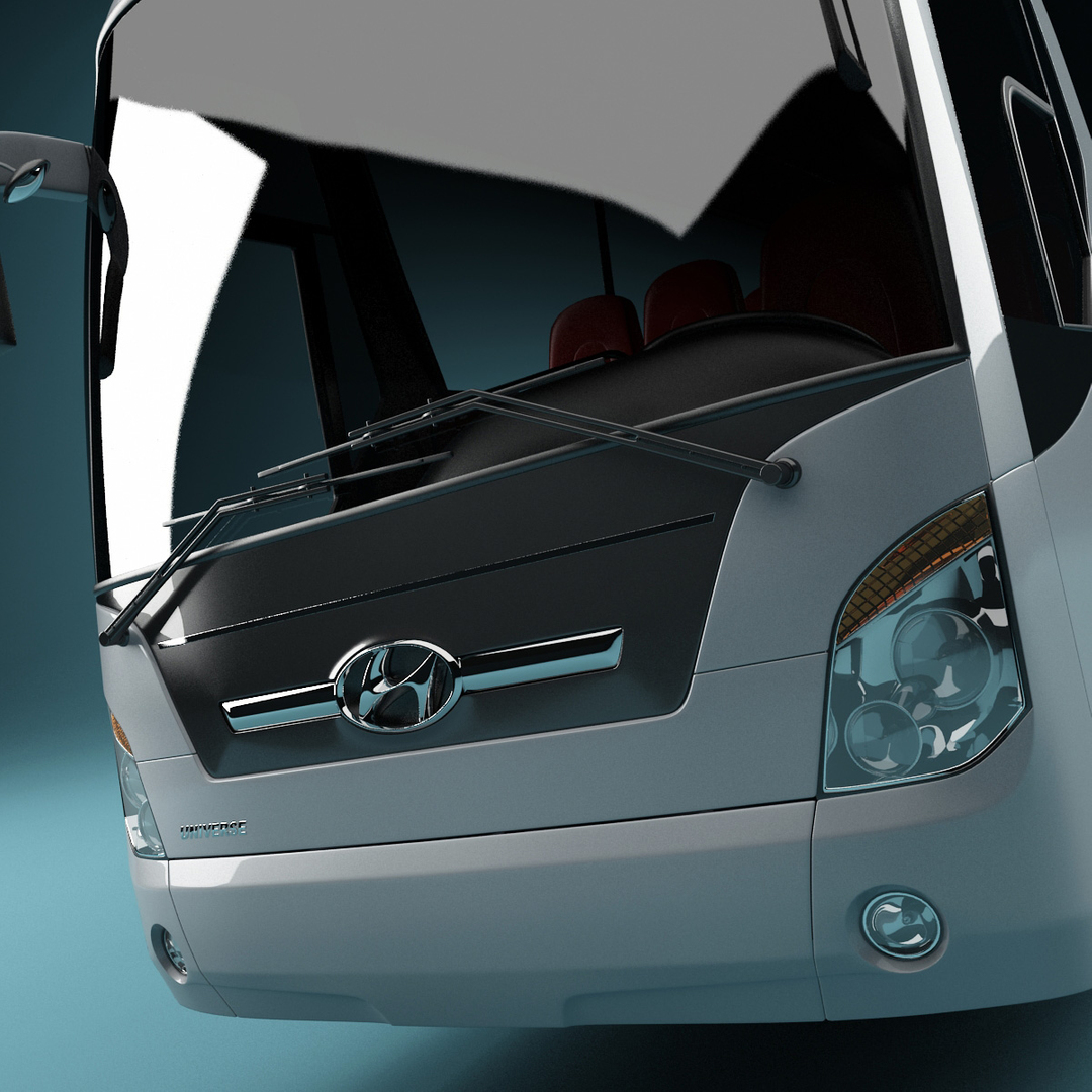 3d obj realistic bus hyundai universe